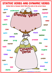 Stative Verbs ESL Printable Worksheets and Exercises